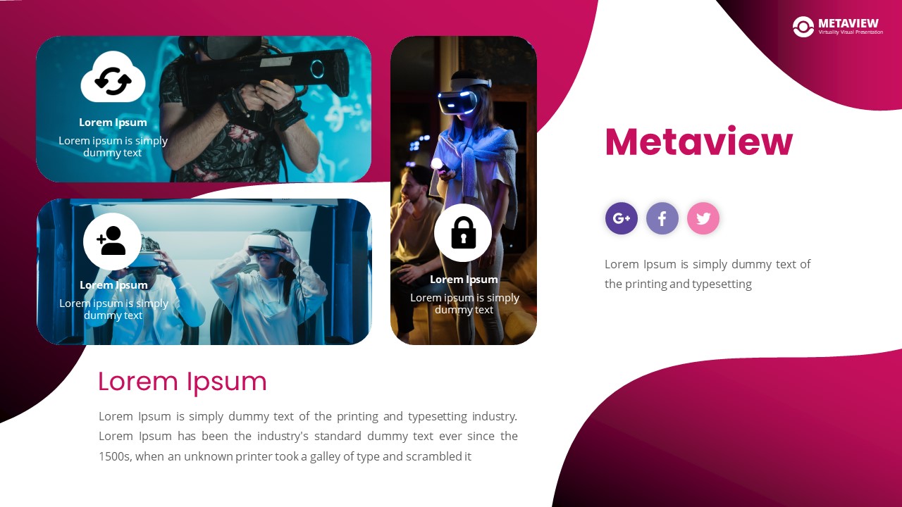Metaview – VR Tech Keynote Presentation Template, Presentation Templates