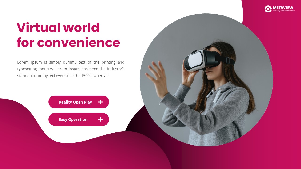 Metaview – VR Tech Keynote Presentation Template, Presentation Templates