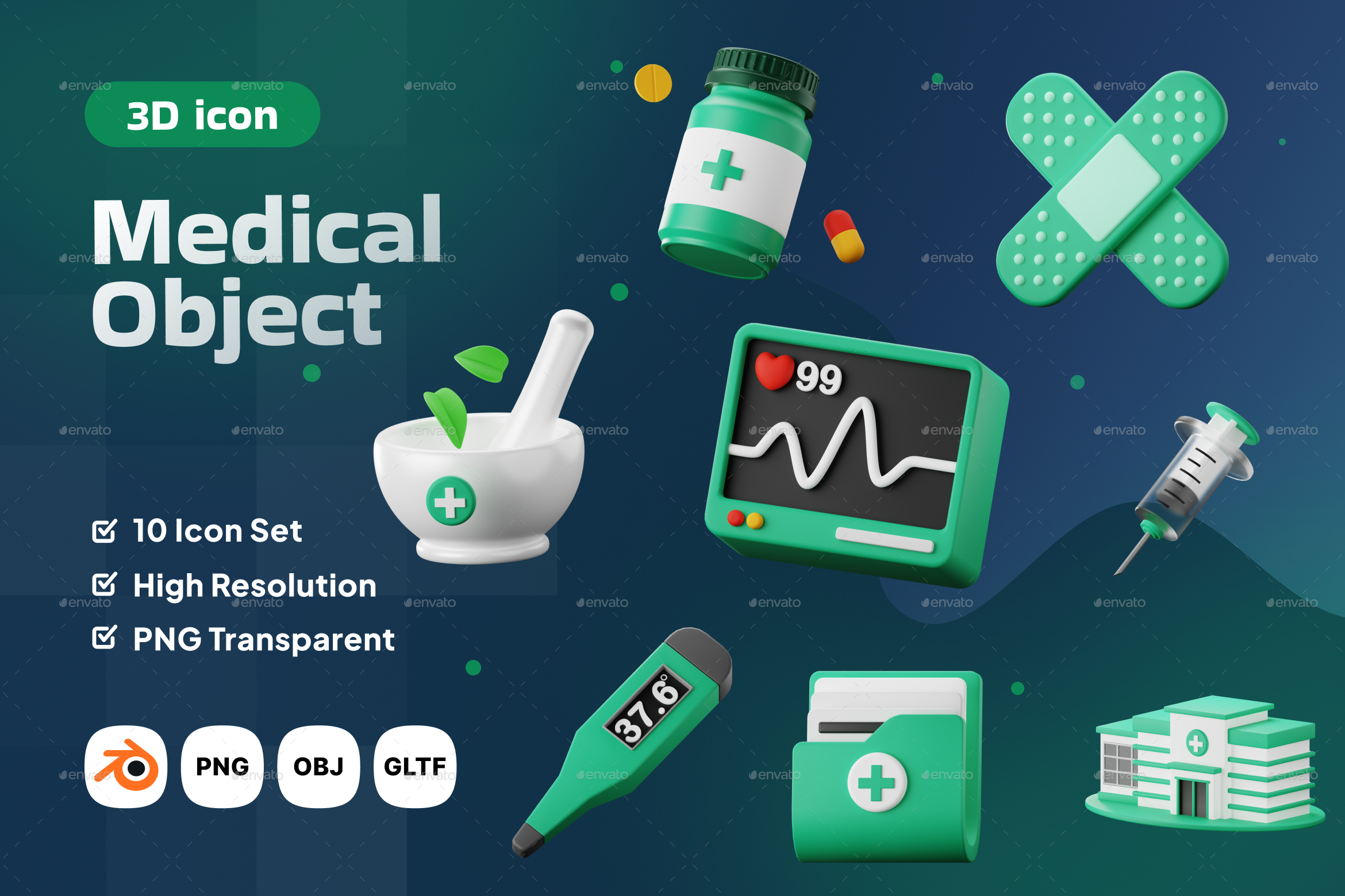 Medical Icon 3D Icon Pack by helicastudio | GraphicRiver