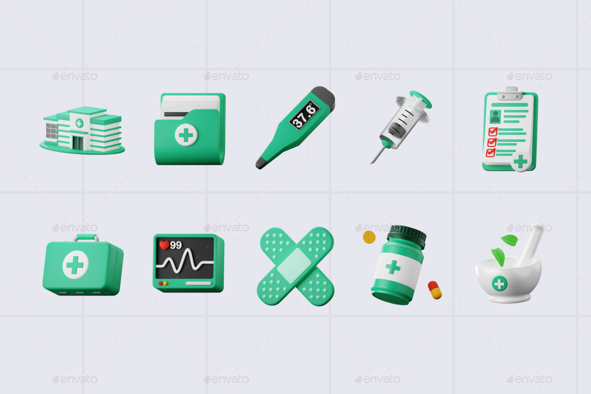 Medical Icon 3D Icon Pack by helicastudio | GraphicRiver