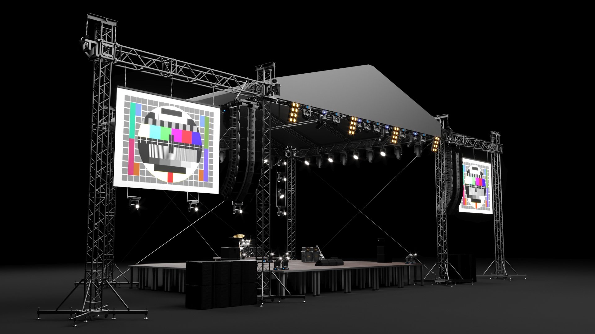 3D Concert Stage Set Full Detail by p3rless | 3DOcean