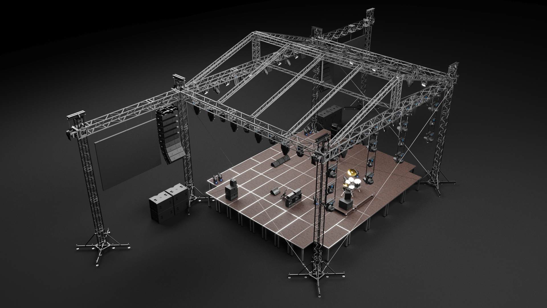 3D Concert Stage Set Full Detail by p3rless | 3DOcean