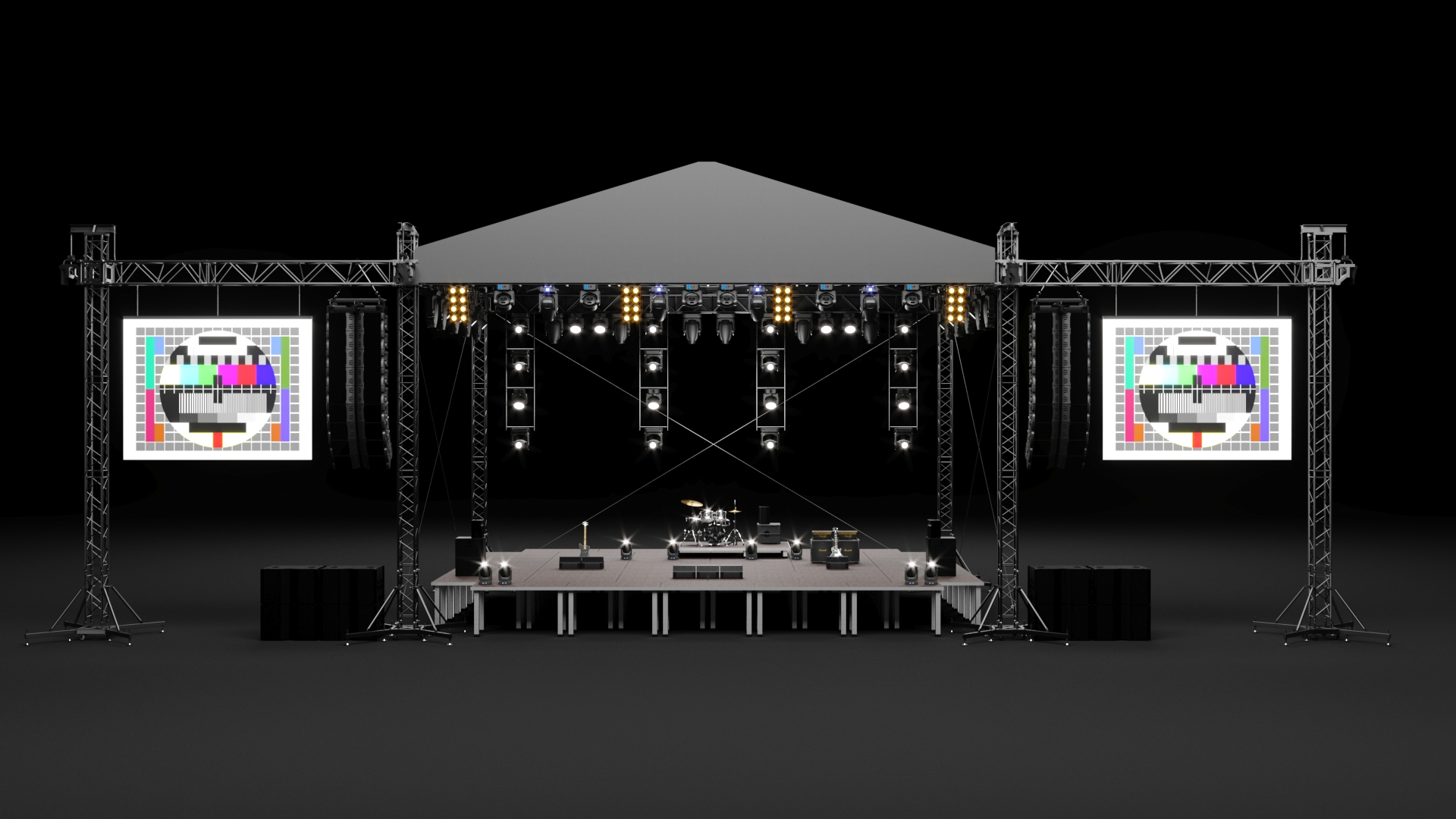 3D Concert Stage Set Full Detail by p3rless | 3DOcean