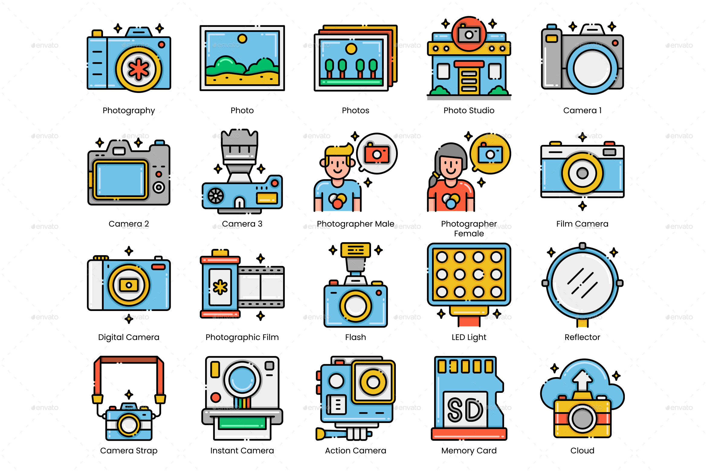 80 Photography Icons | Aesthetics Series, Icons | GraphicRiver