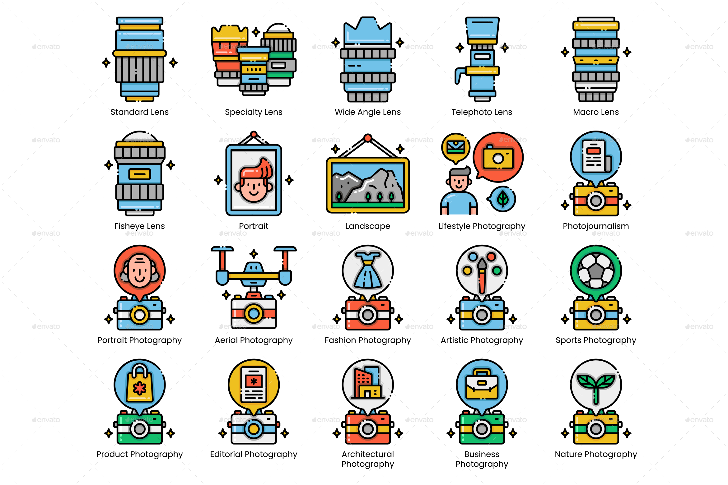 80 Photography Icons | Aesthetics Series, Icons | GraphicRiver