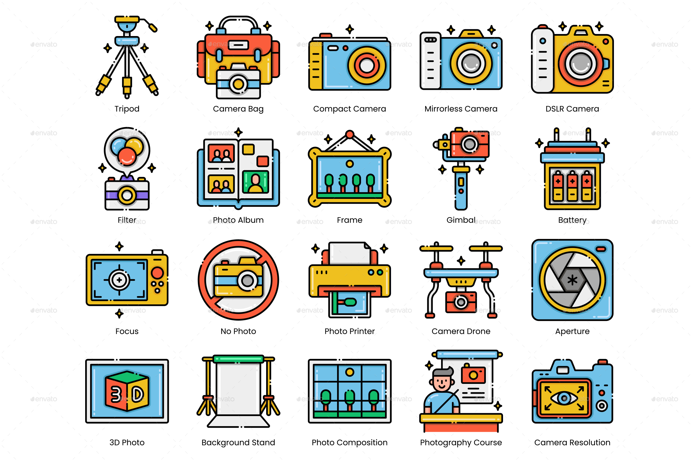 80 Photography Icons | Aesthetics Series, Icons | GraphicRiver