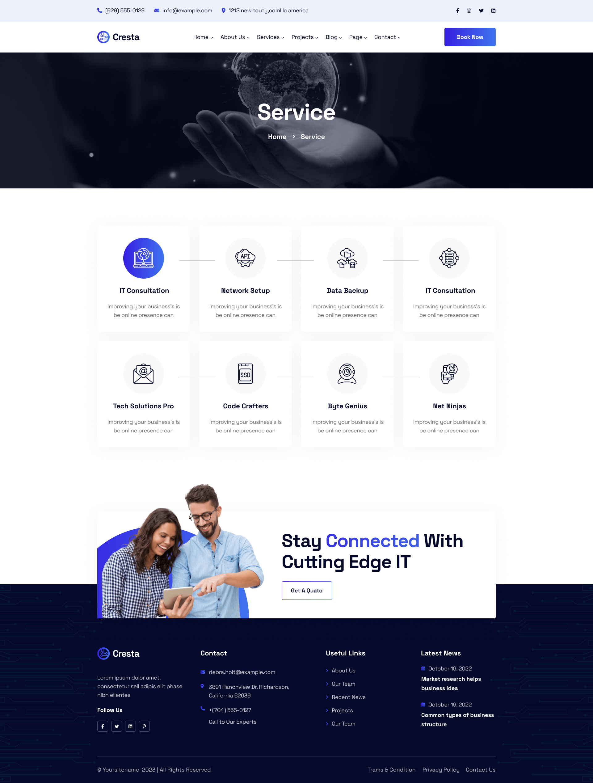 Cresta - IT Solutions & Technology Figma Template by ITcroc | ThemeForest