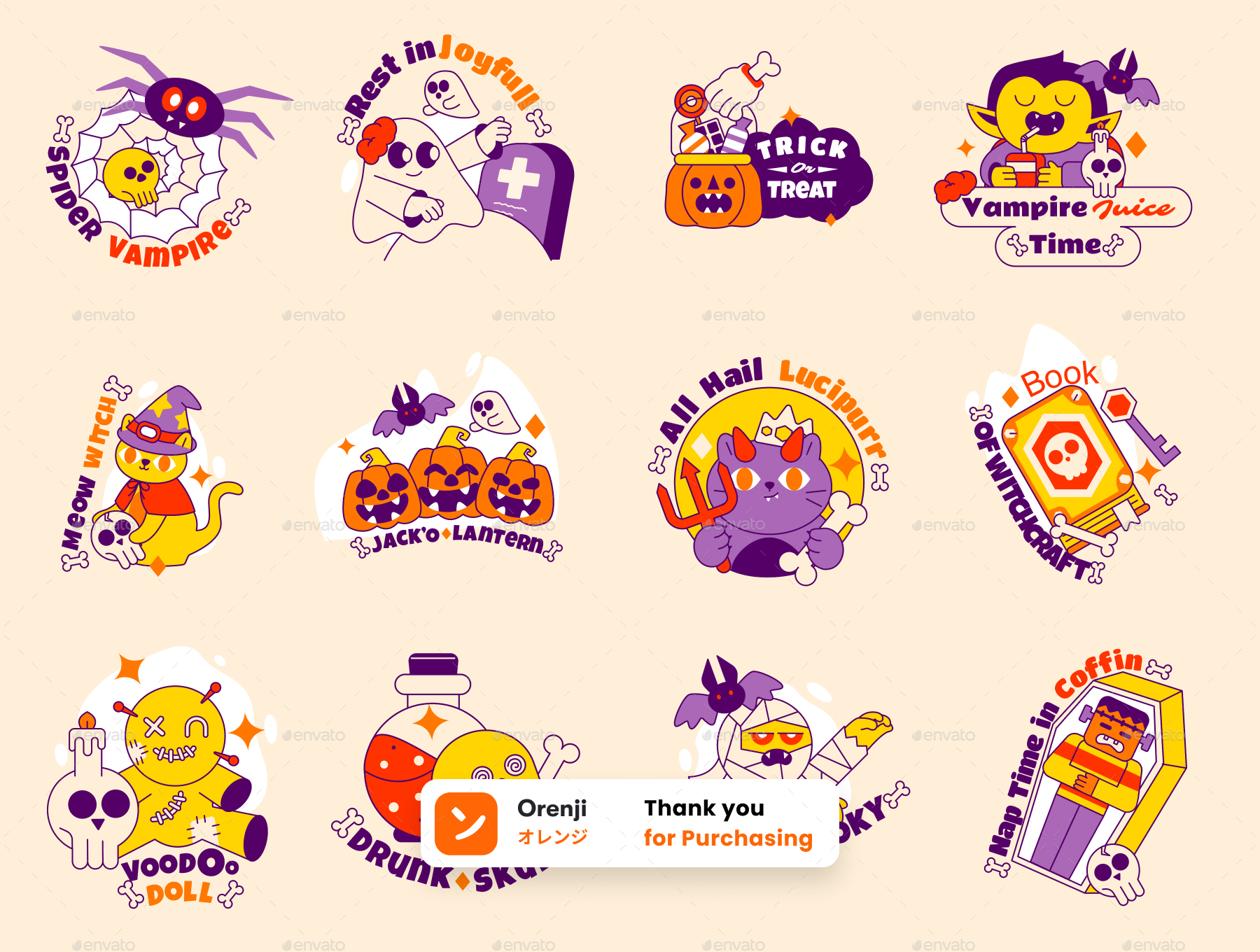 Halloween Sticker Illustration, Graphics | GraphicRiver