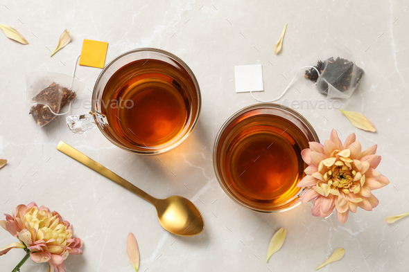 Concept of hot drink for drinking in cold season - tea Stock Photo by ...