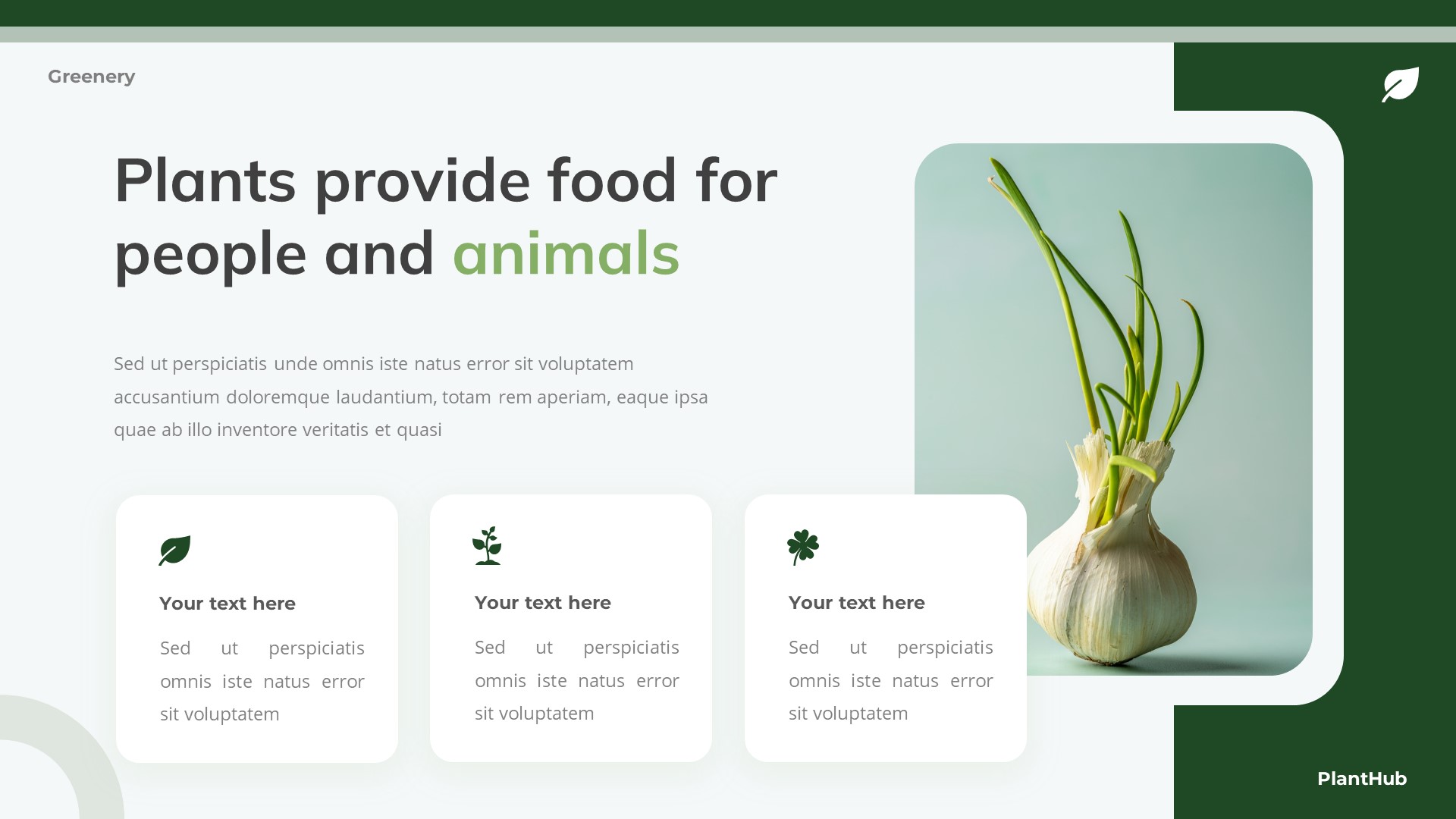 Greenery - plants and vegetation Keynote template, Presentation Templates