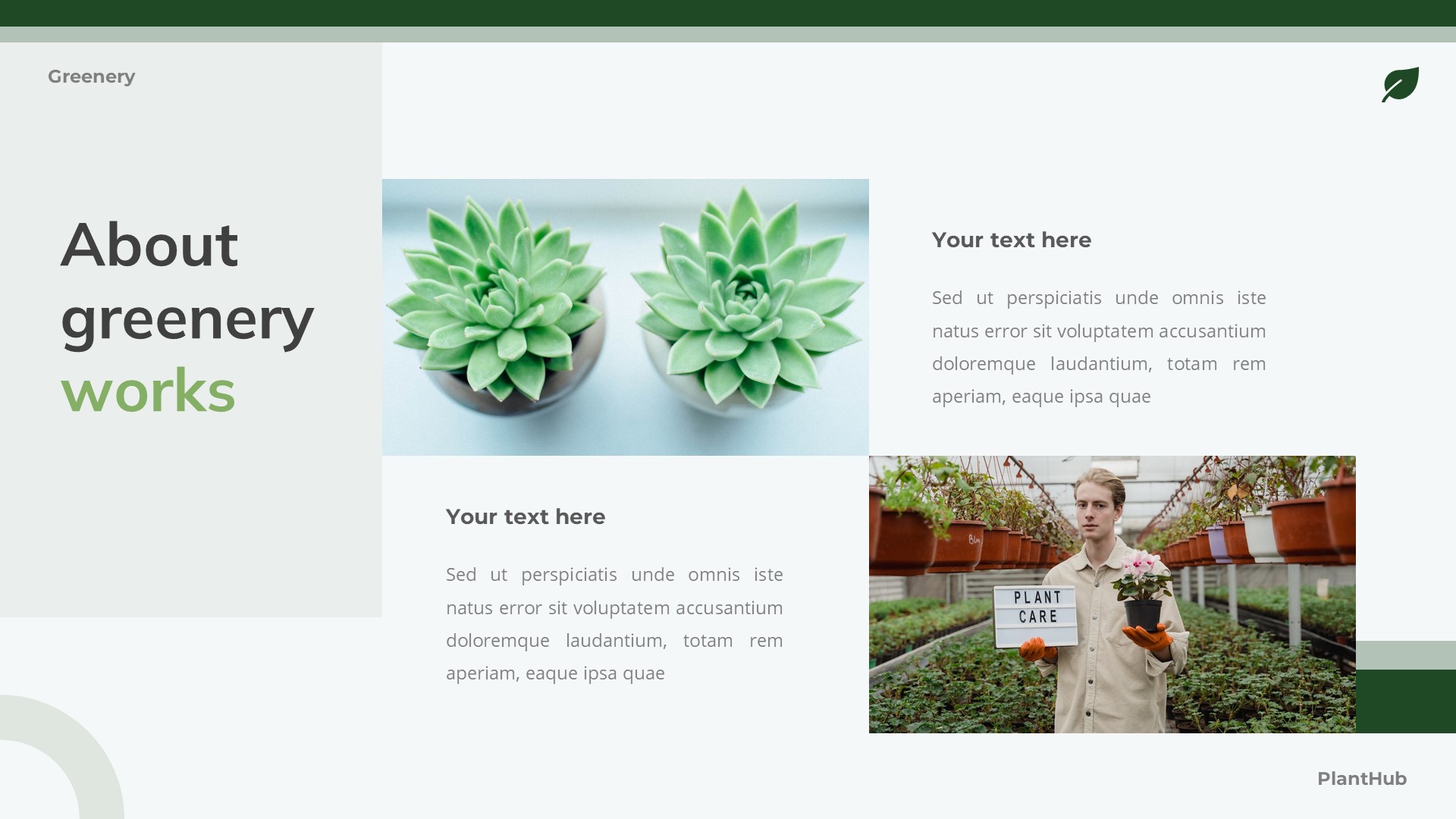 Greenery - plants and vegetation Keynote template, Presentation Templates