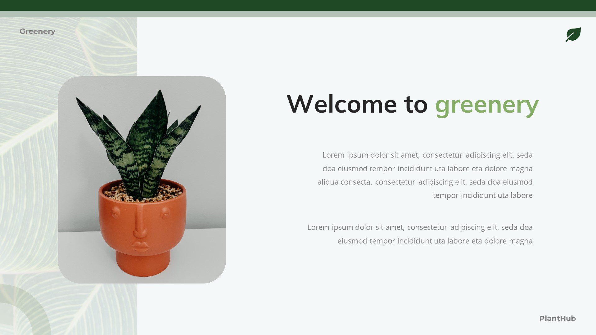 Greenery - plants and vegetation Keynote template, Presentation Templates