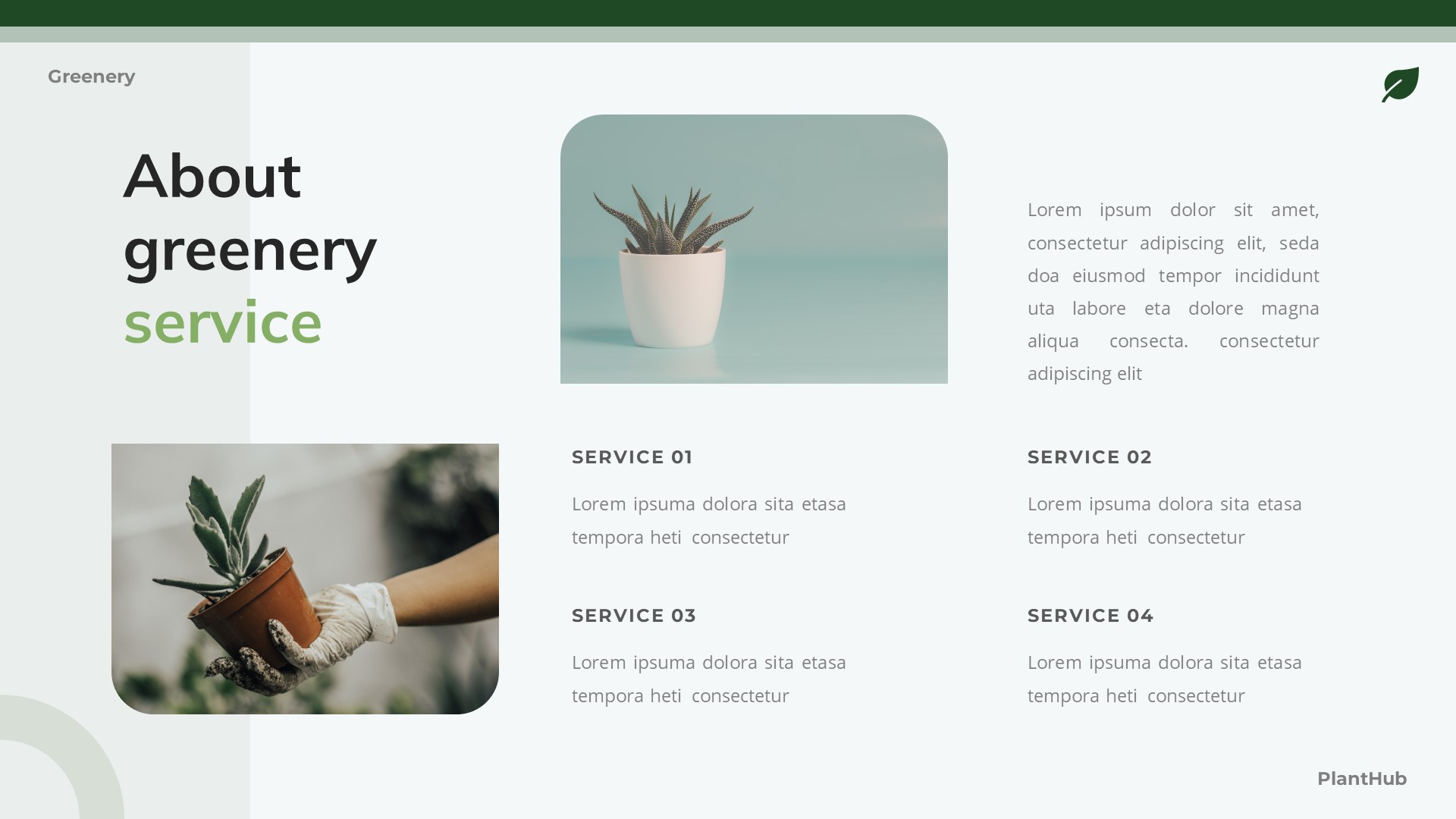 Greenery - plants and vegetation Keynote template, Presentation Templates