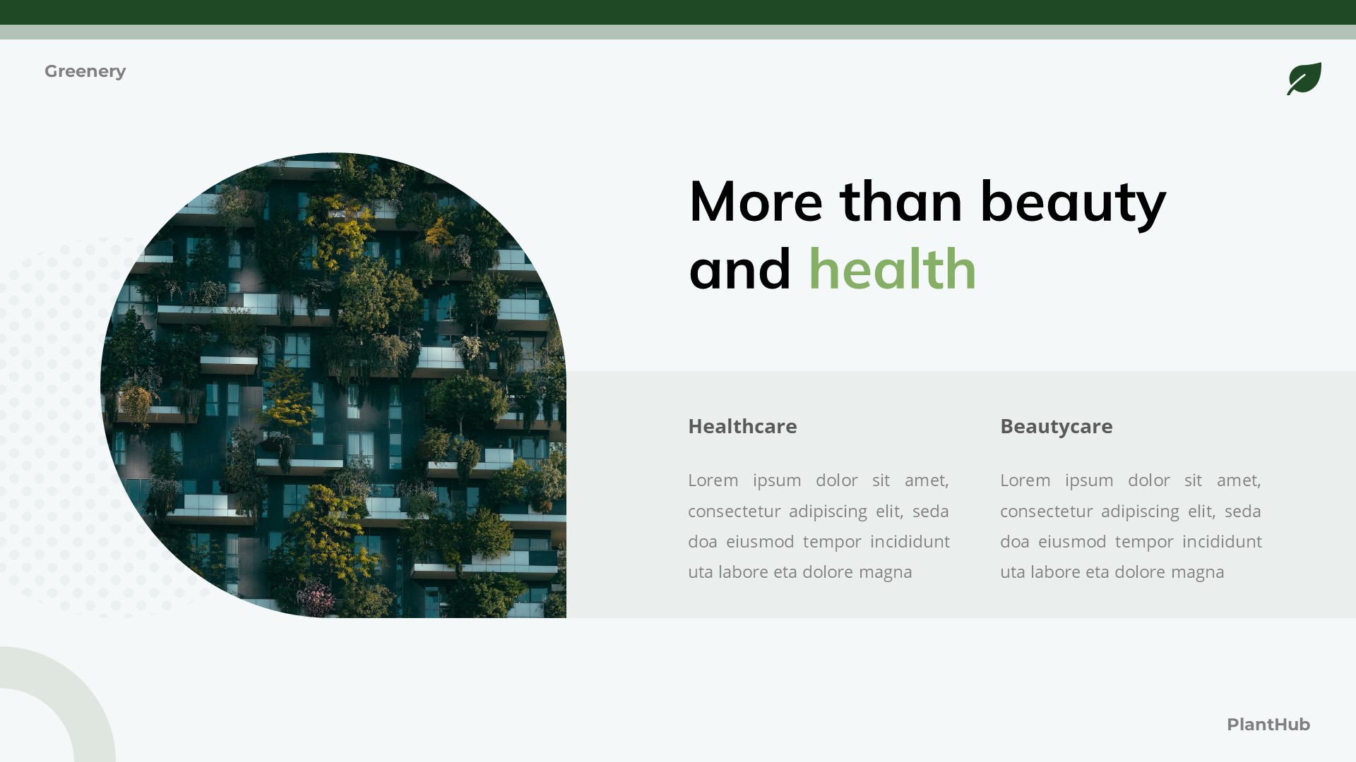 Greenery - plants and vegetation Keynote template, Presentation Templates