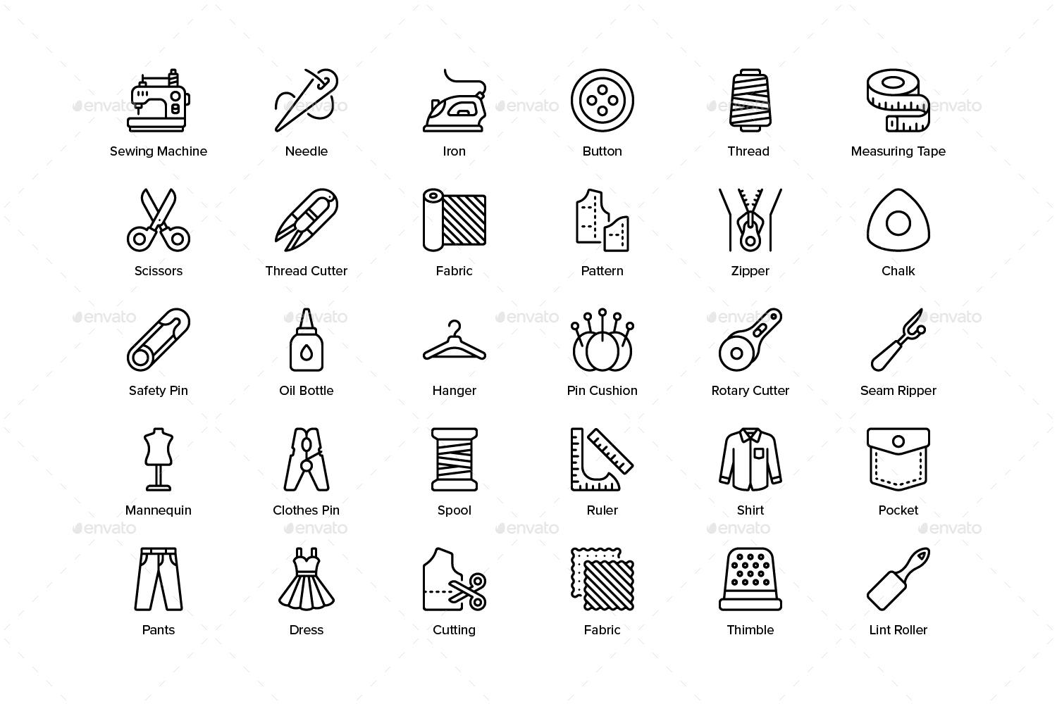 Sewing Icons, Icons | GraphicRiver