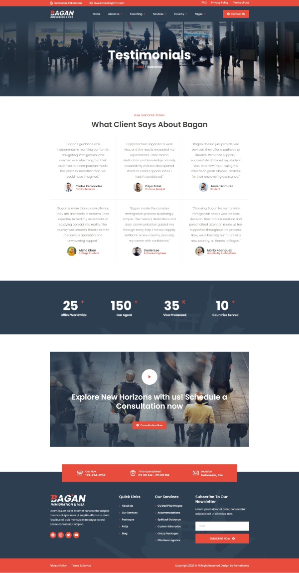 Bagan - Immigration & Visa Consulting Elementor Template Kit by Rometheme
