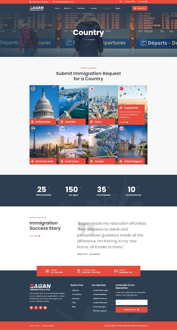Bagan - Immigration & Visa Consulting Elementor Template Kit by Rometheme