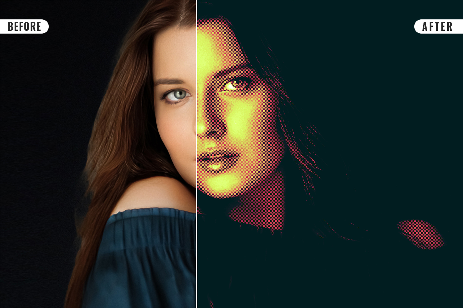 Pixel Halftone Photo Effect, Add-ons | GraphicRiver