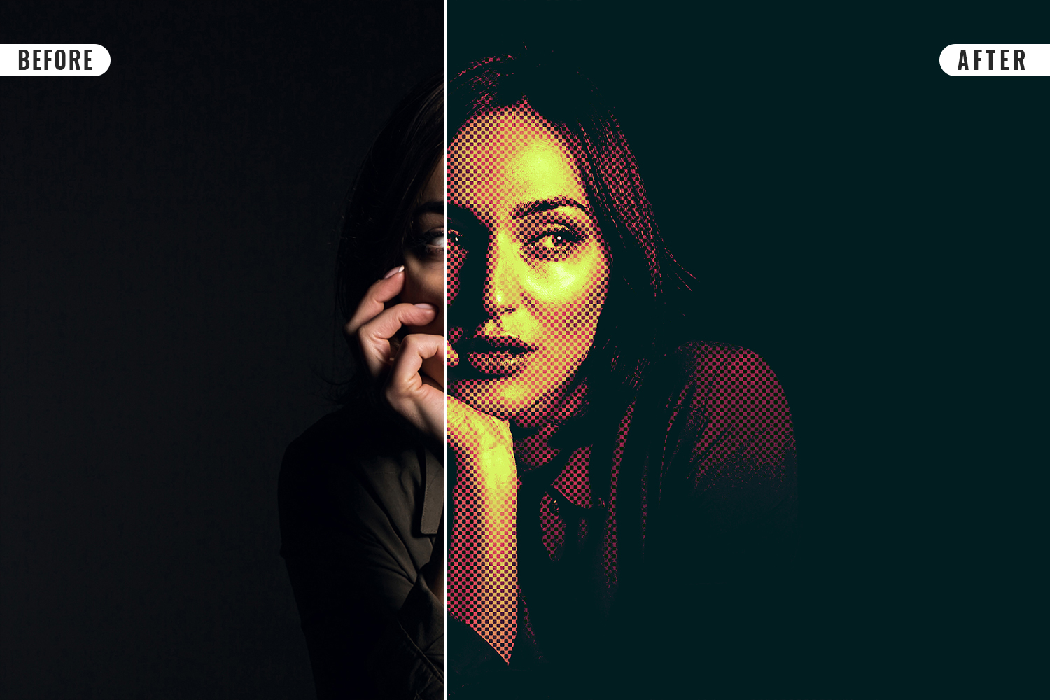 Pixel Halftone Photo Effect, Add-ons | GraphicRiver