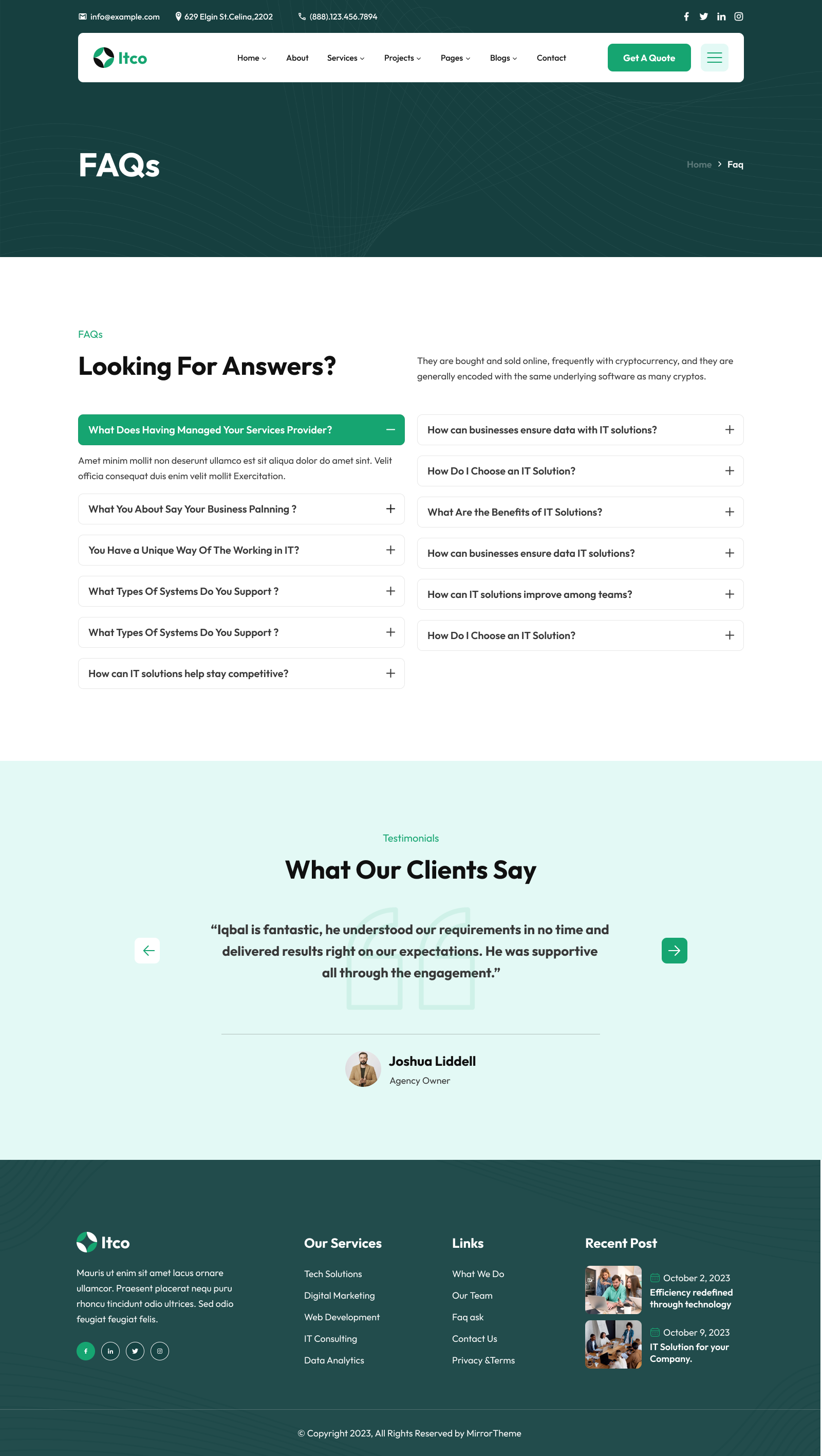 Itco - IT Solutions & Services Figma Template by MirrorTheme | ThemeForest