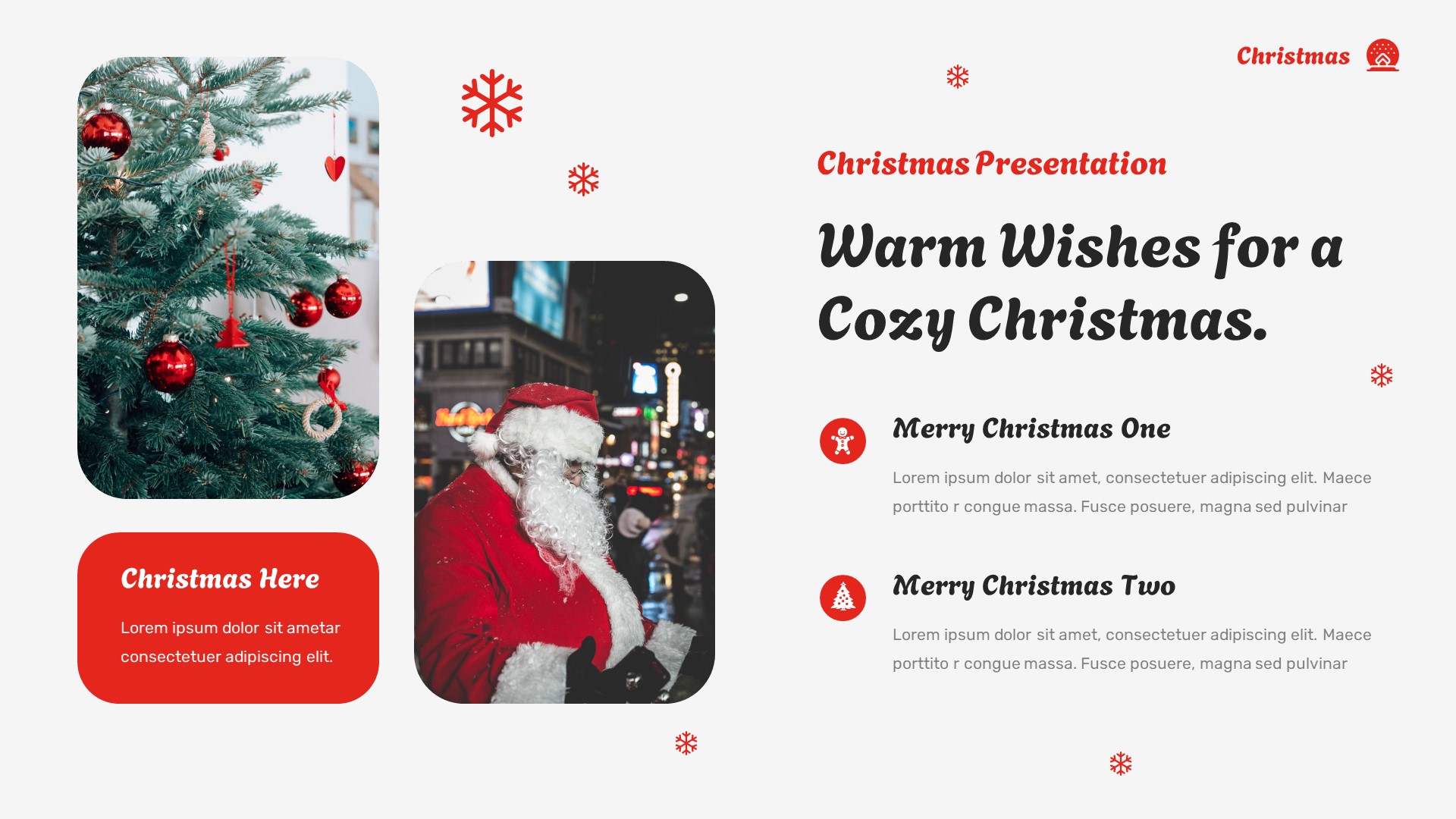 Merry Christmas Creative Google Slides Template, Presentation Templates