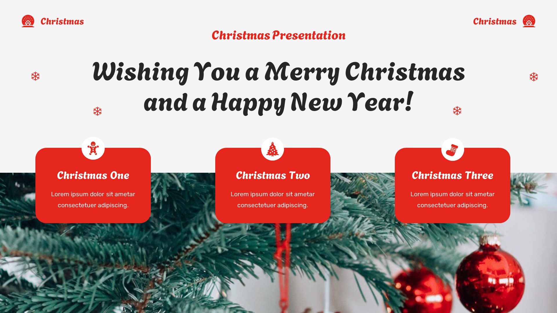 Merry Christmas Creative Google Slides Template, Presentation Templates