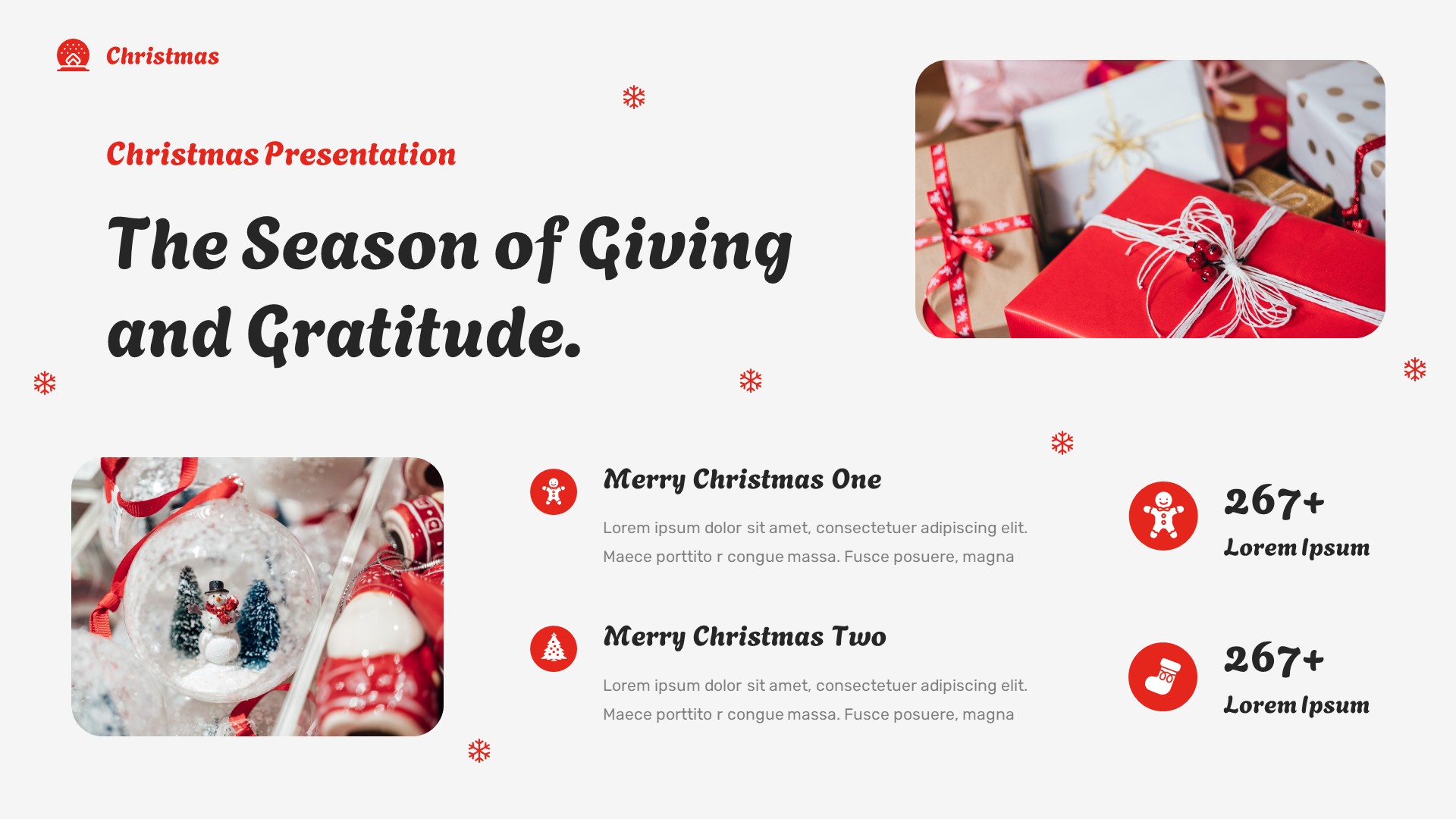 Merry Christmas Creative Google Slides Template, Presentation Templates
