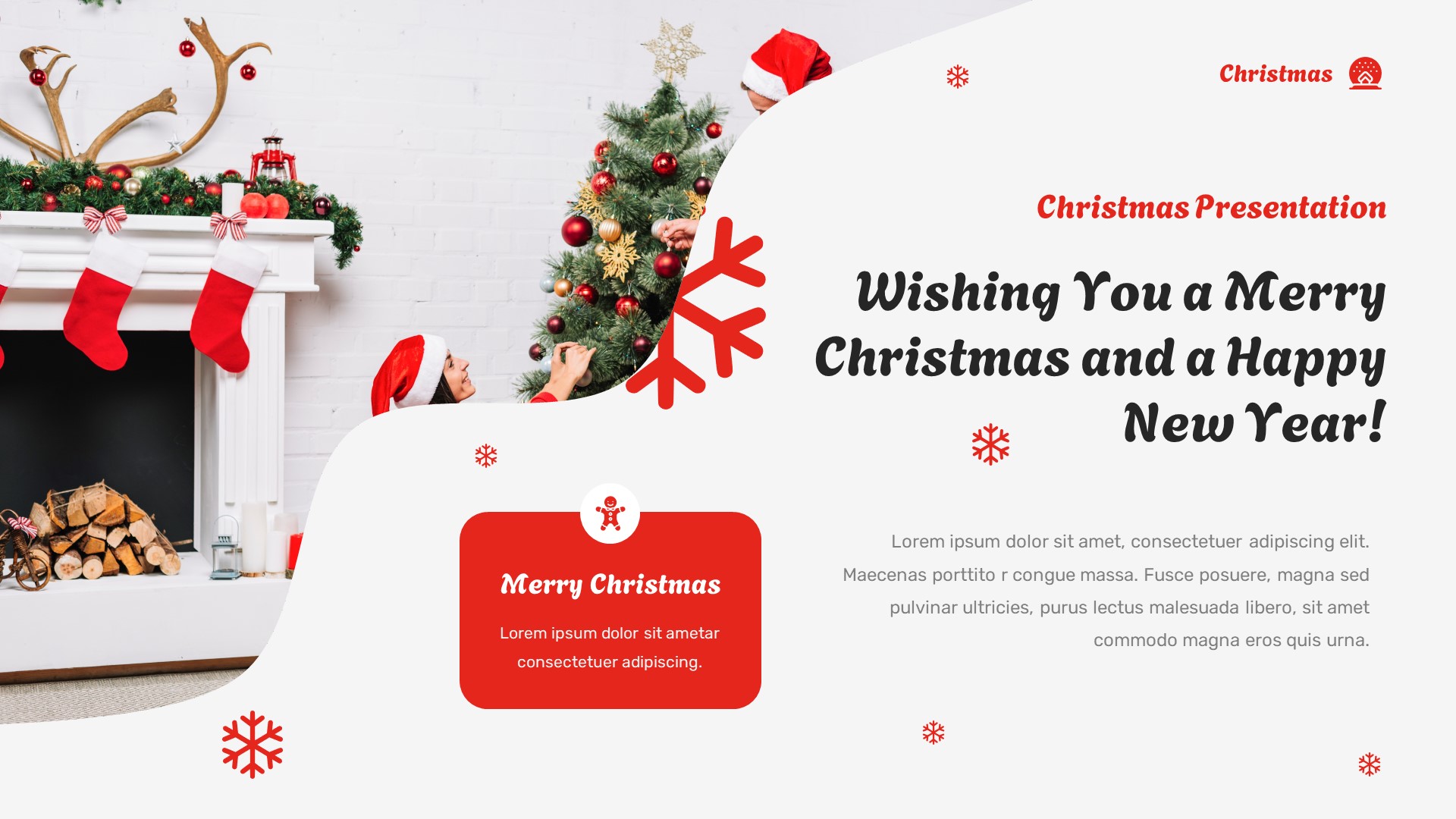 Merry Christmas Creative Google Slides Template, Presentation Templates