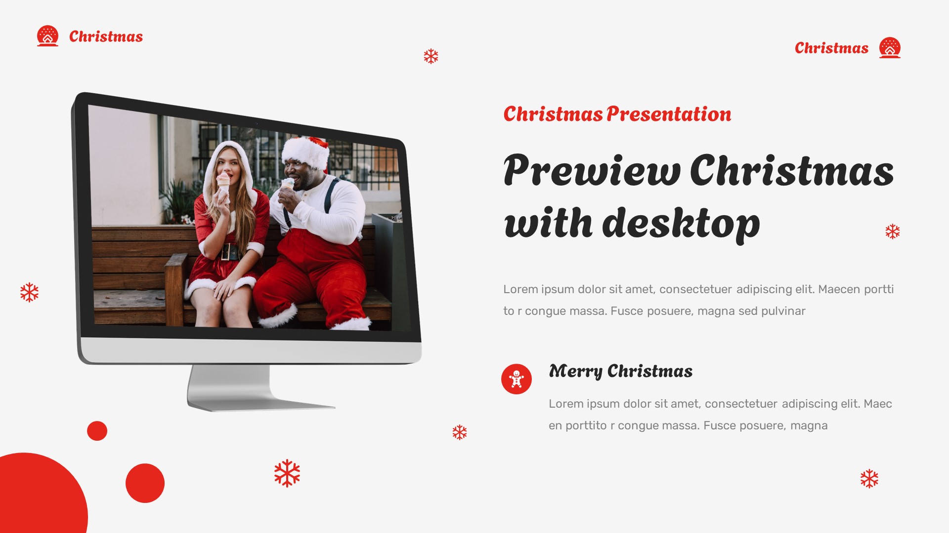 Merry Christmas Creative Google Slides Template, Presentation Templates