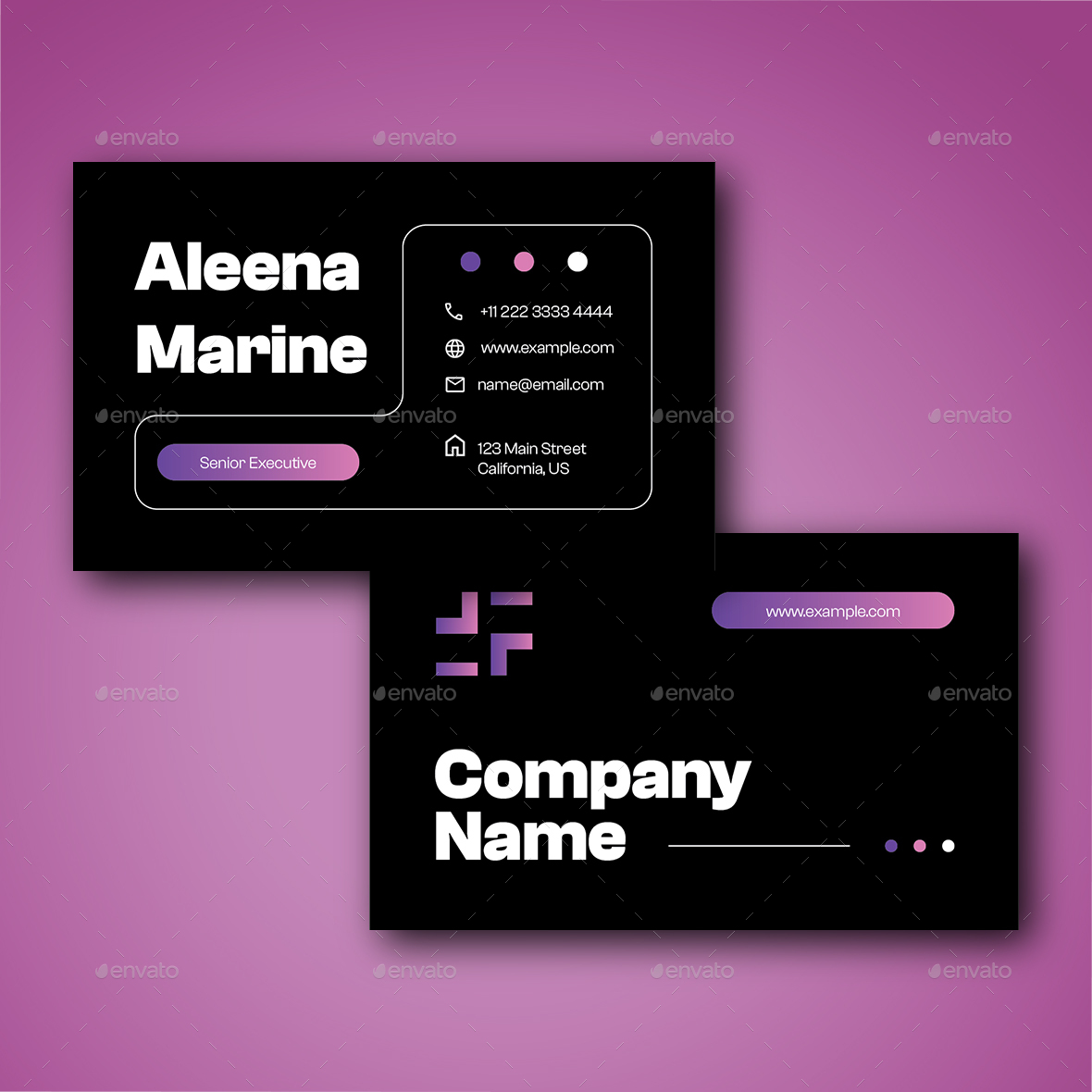Pink Gradient Business Card, Print Templates | GraphicRiver