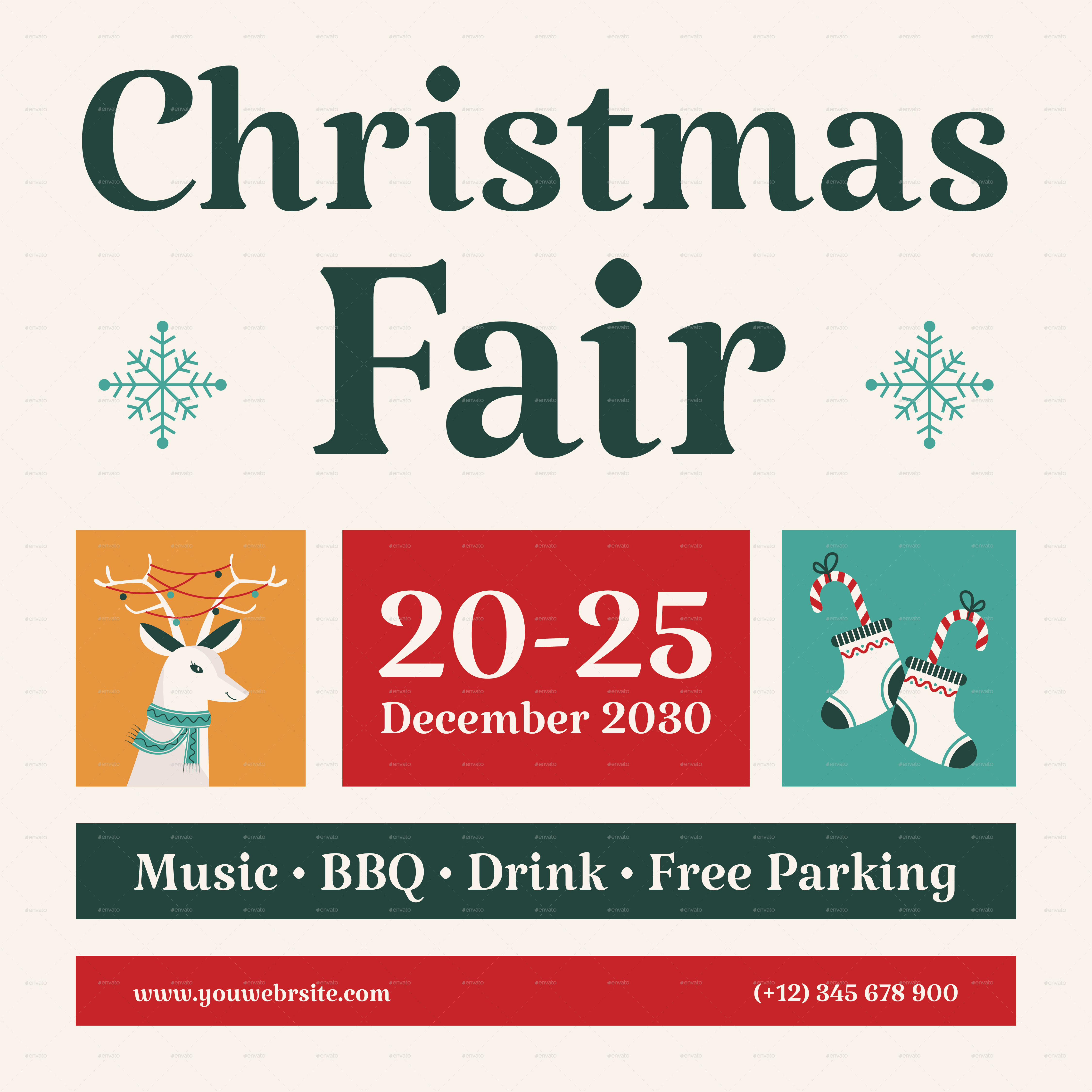 Christmas Fair Event Flyer, Print Templates | GraphicRiver