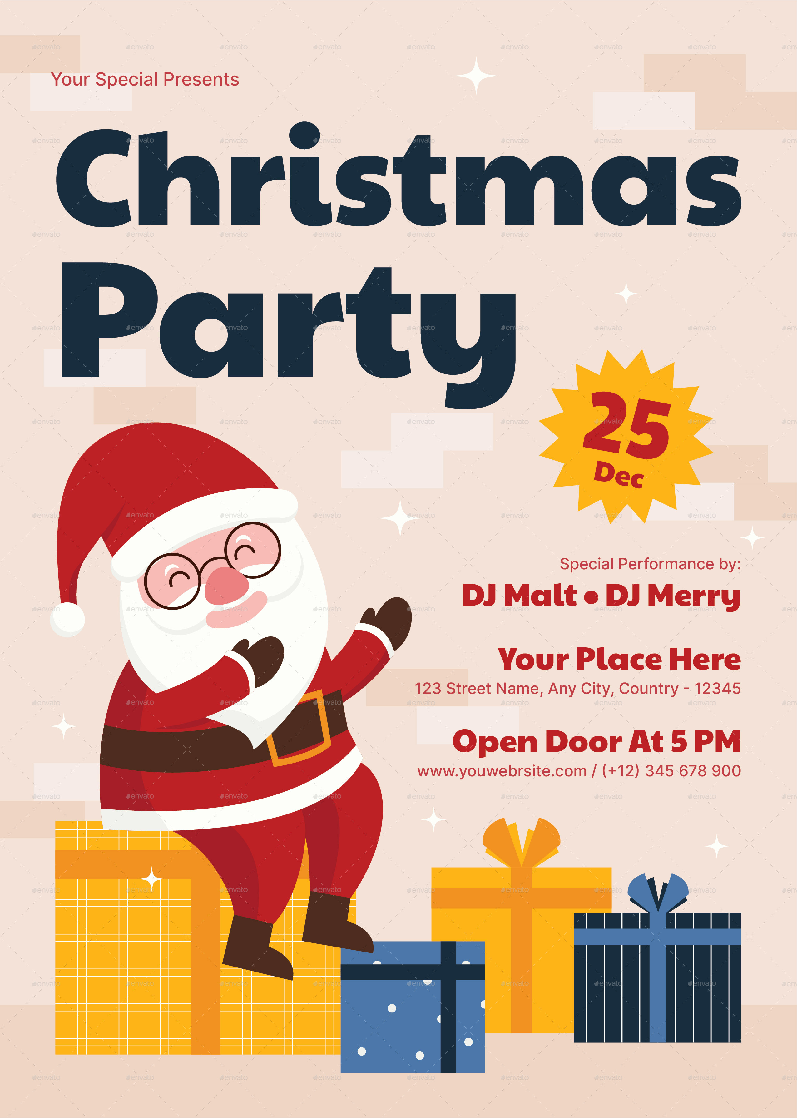 Christmas Party Event Flyer, Print Templates | GraphicRiver