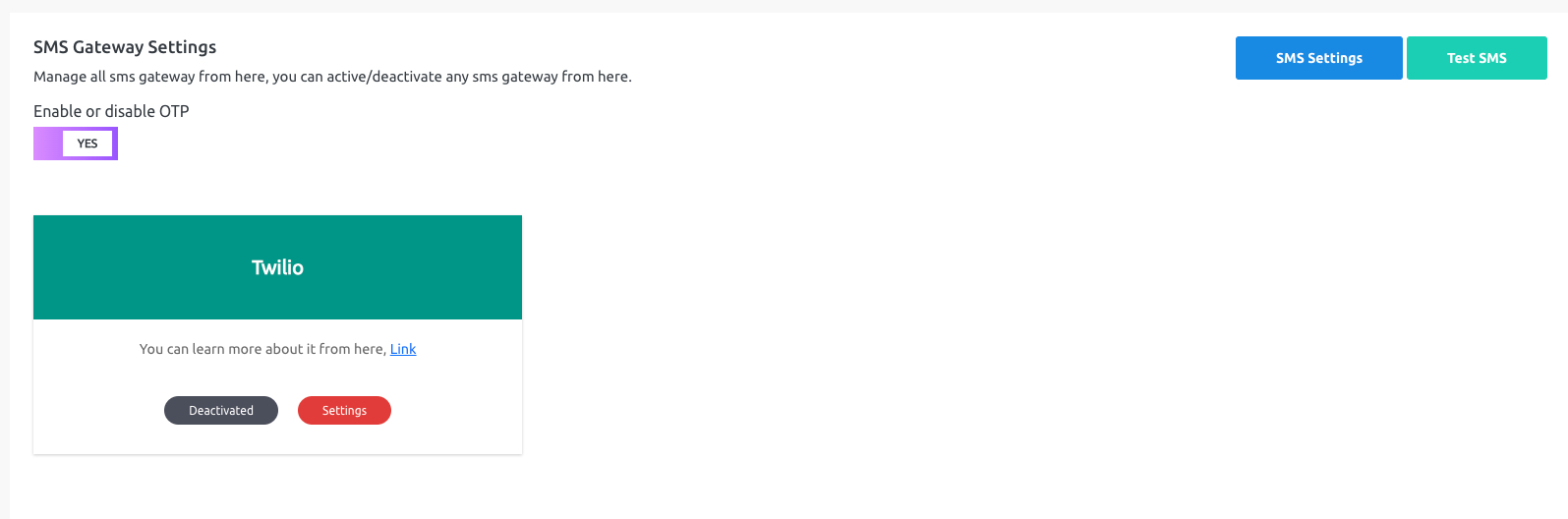 SMS Gateway Plugin - Nazmart Multi-Tenancy eCommerce Platform (SAAS) by xgenious