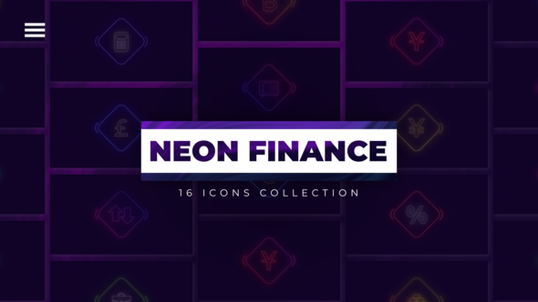 Neon Finance Icons | Premiere Pro, Premiere Pro Templates | VideoHive