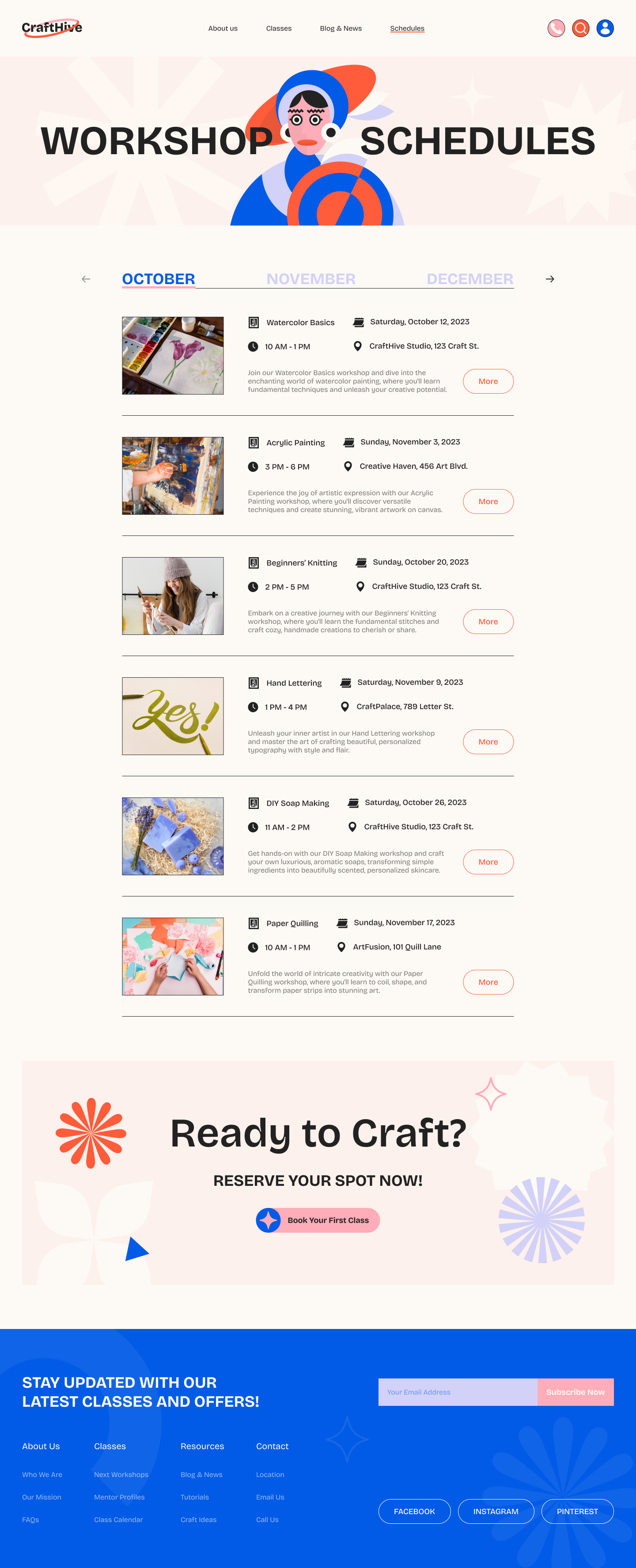 CraftHive - Creative Workshop Website Figma Template by peterdraw ...
