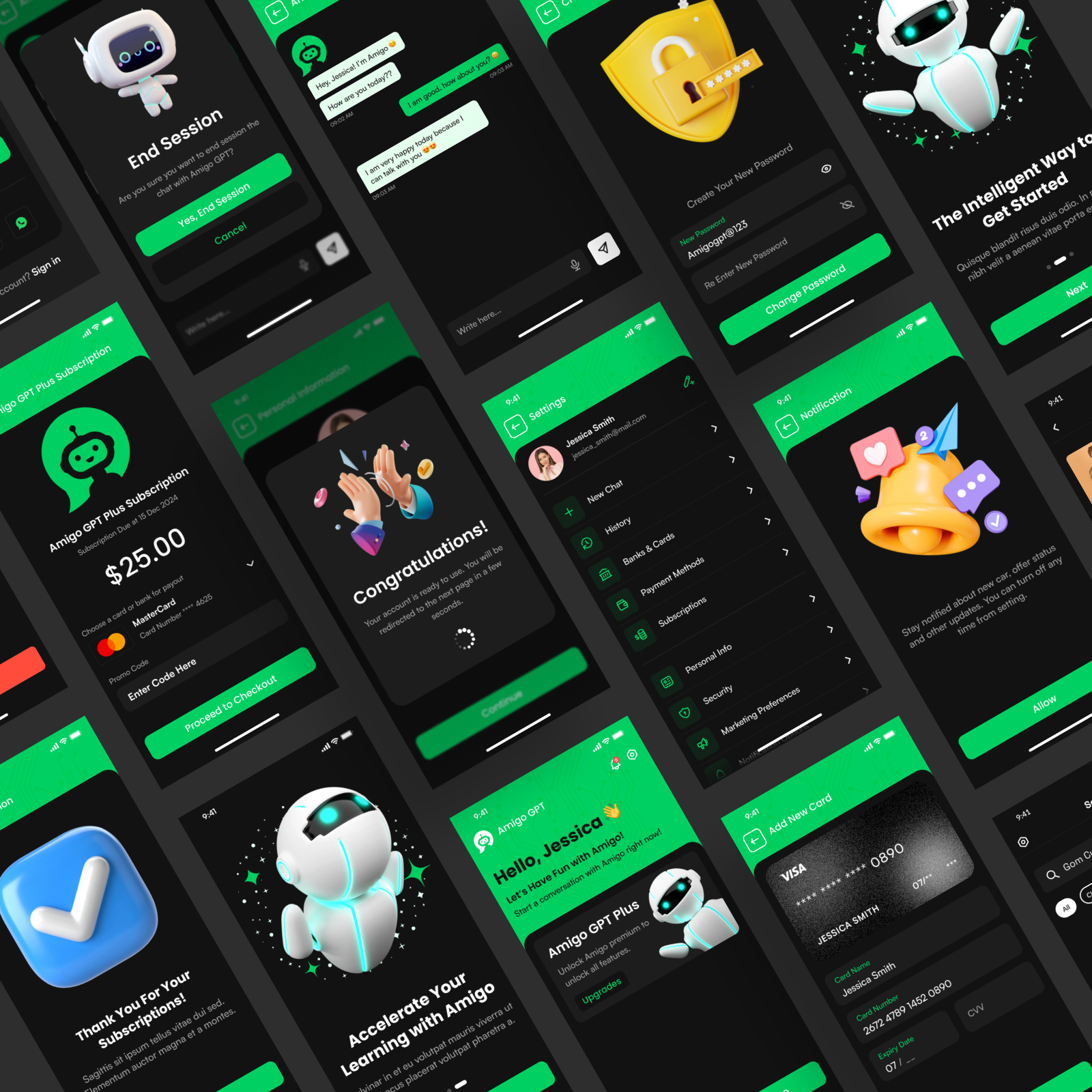 AI Chatbot GPT Mobile App UI Kit Figma Template - Amigo GPT by The_Krishna