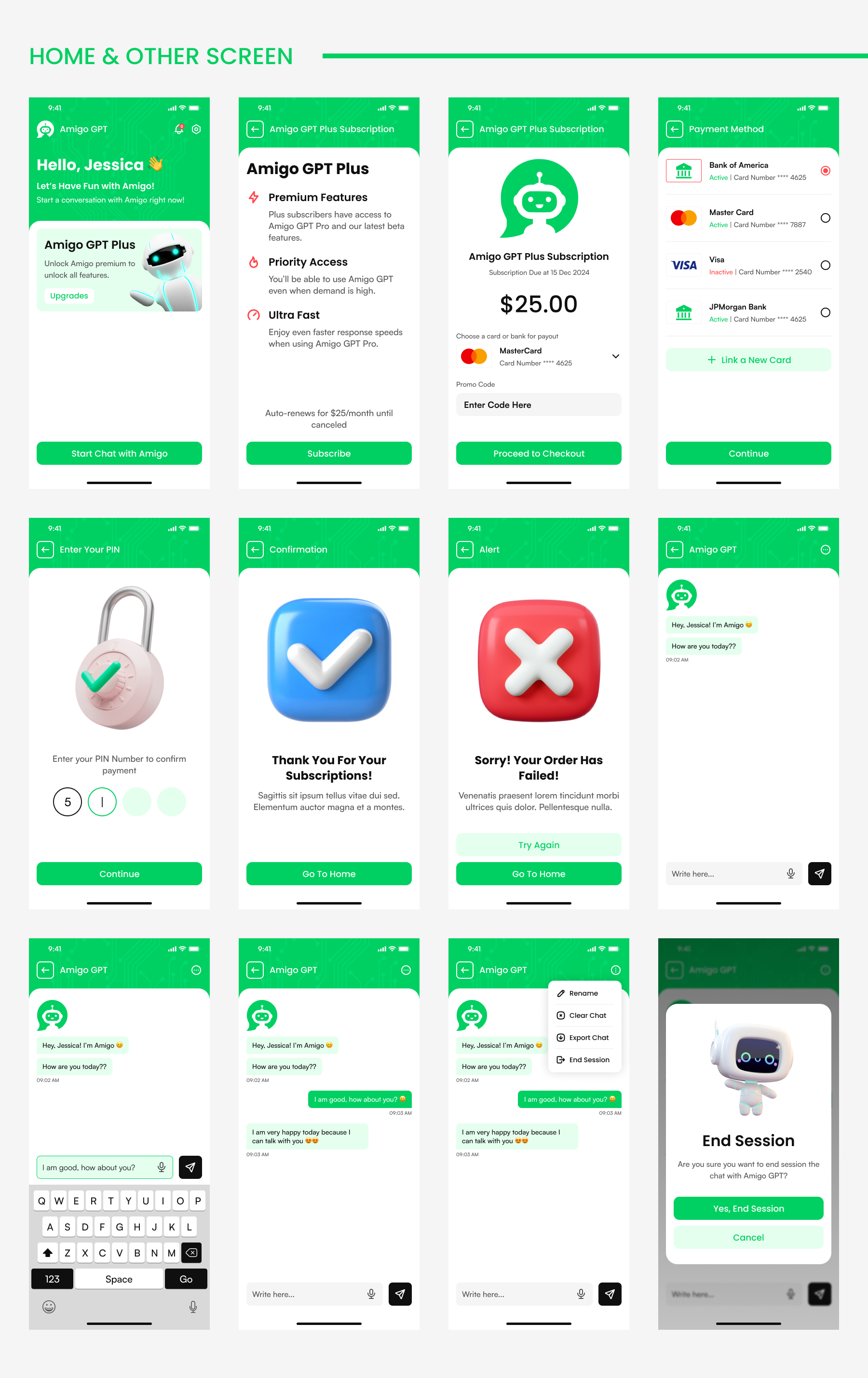 AI Chatbot GPT Mobile App UI Kit Figma Template - Amigo GPT by The_Krishna