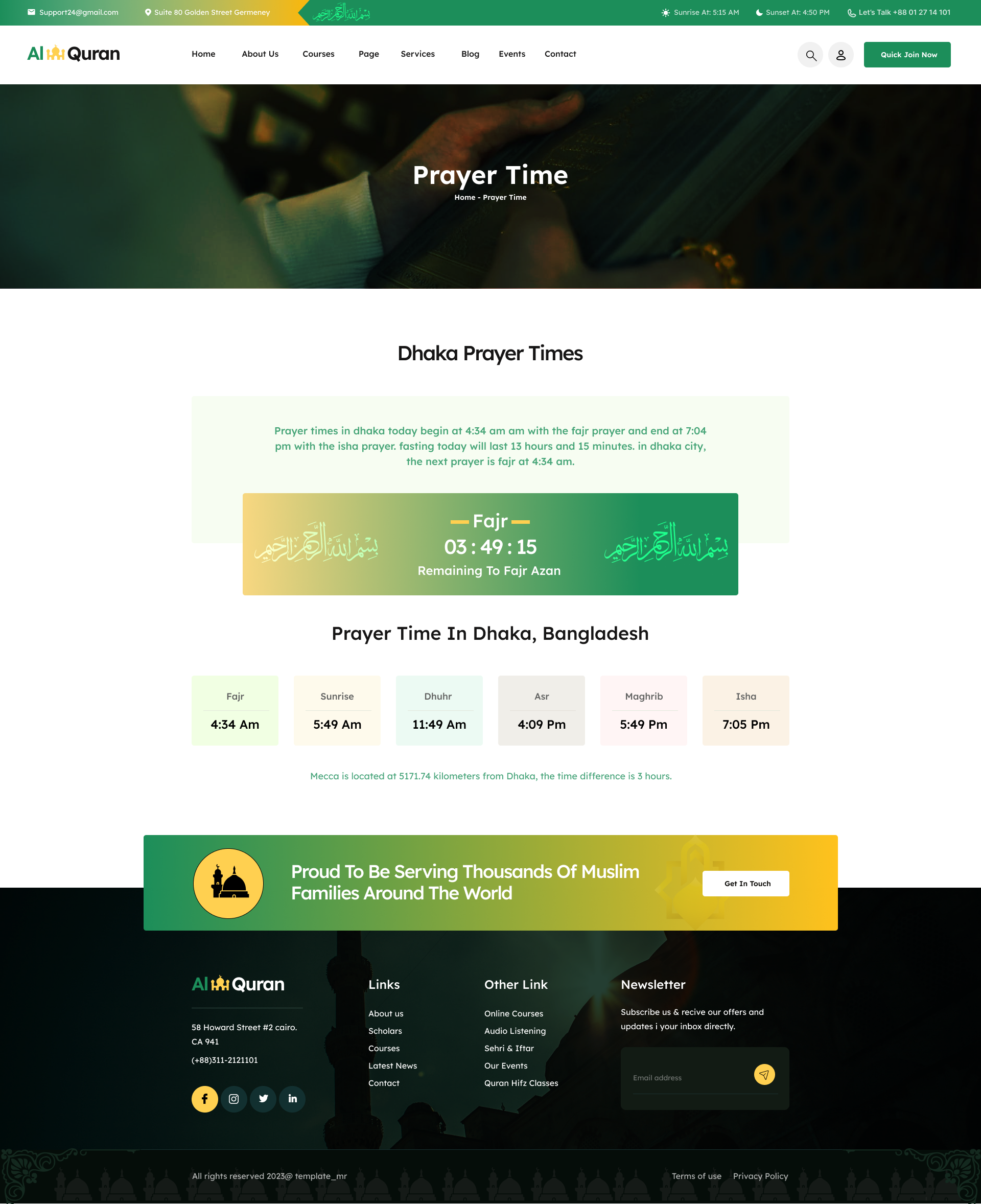 Alquran - Islamic Institute & Mosque Figma Template by template_mr