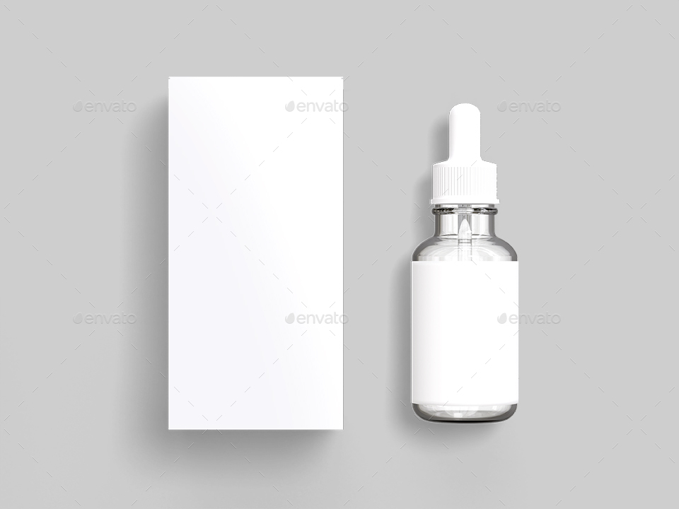 DROPPER BOTTLE AND PACKAGING BOX MOCK-UP V.1, Graphics | GraphicRiver