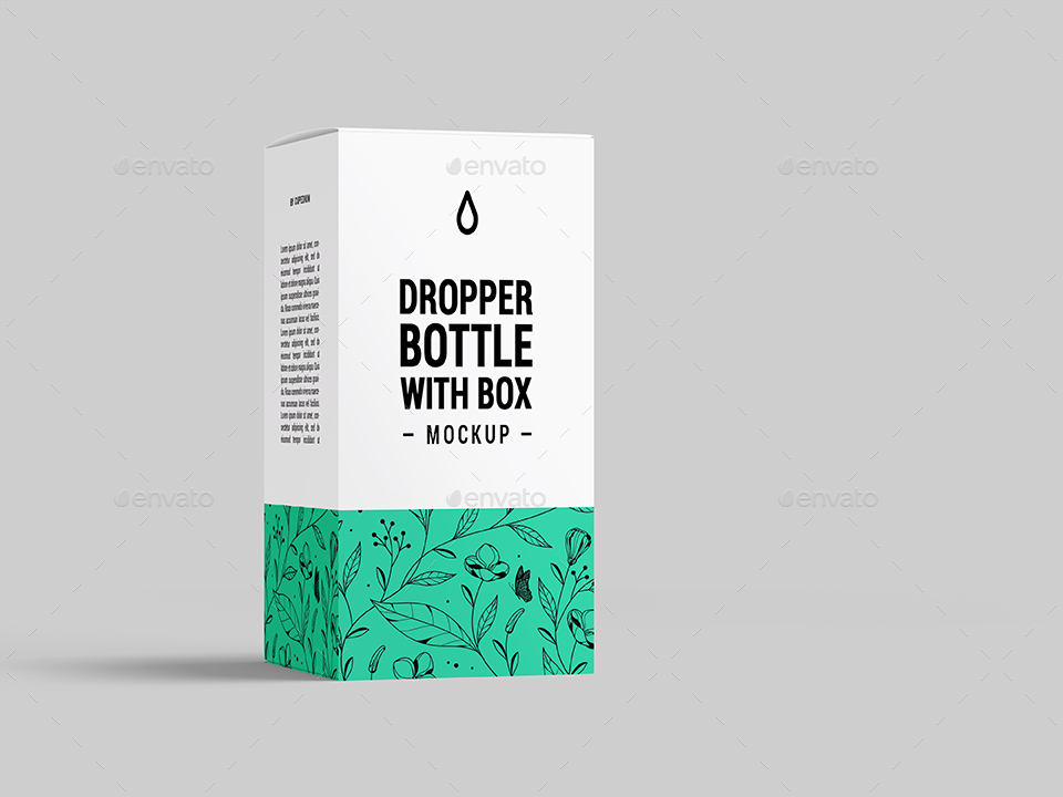 DROPPER BOTTLE AND PACKAGING BOX MOCK-UP V.1, Graphics | GraphicRiver