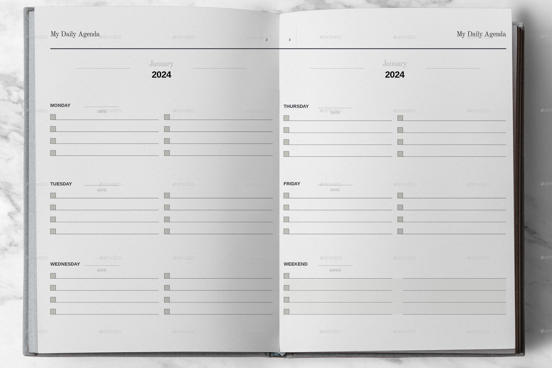 Weekly Planner 2024 Template, Print Templates | GraphicRiver