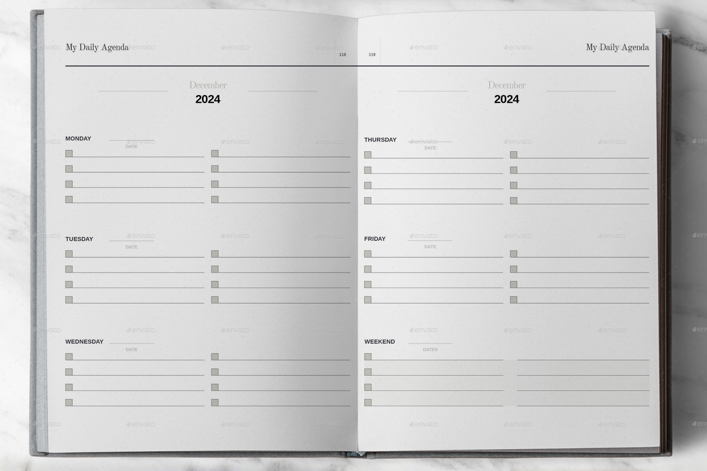 Weekly Planner 2024 Template, Print Templates | GraphicRiver