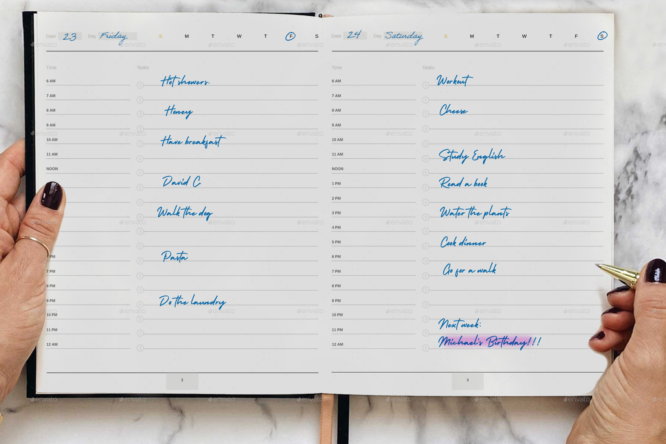 365 Daily Planner 2024 Template, Print Templates | GraphicRiver