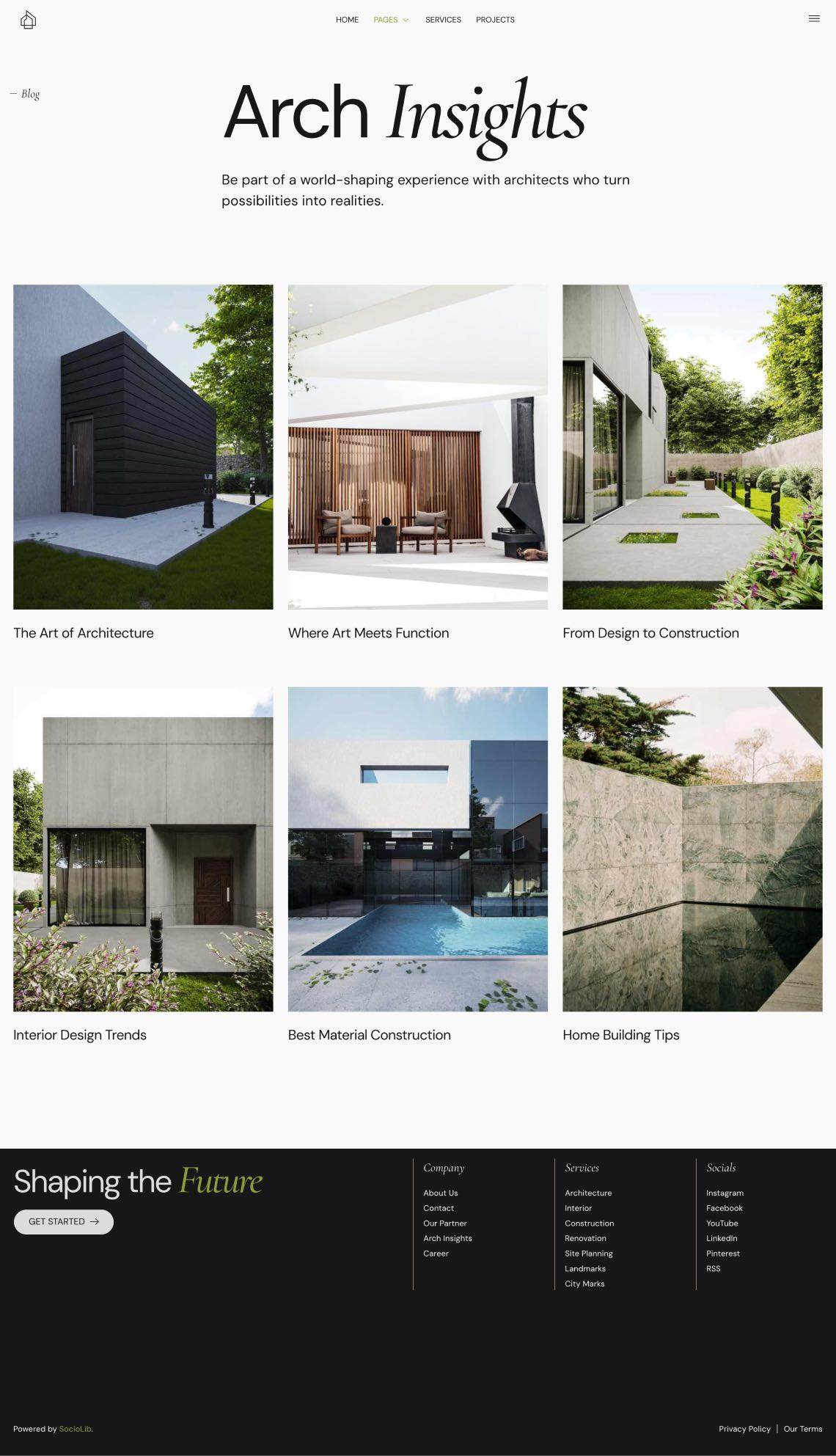 Dome - Architecture & Interior Design Elementor Template Kit by sociolib