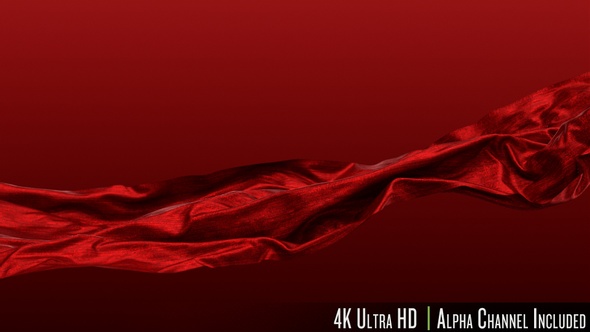4K Red Satin Fabric Cloth Waving in the Wind with Alpha Channel, Motion ...