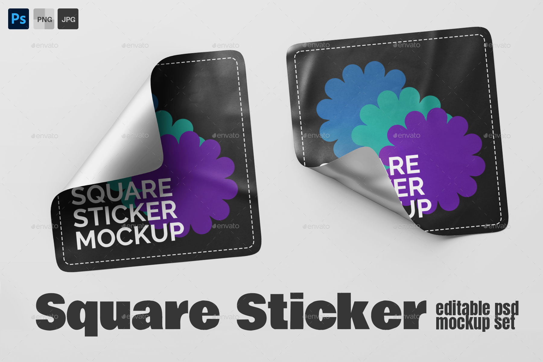 Square Sticker Label Mockup - 9 PSD, Graphics | GraphicRiver