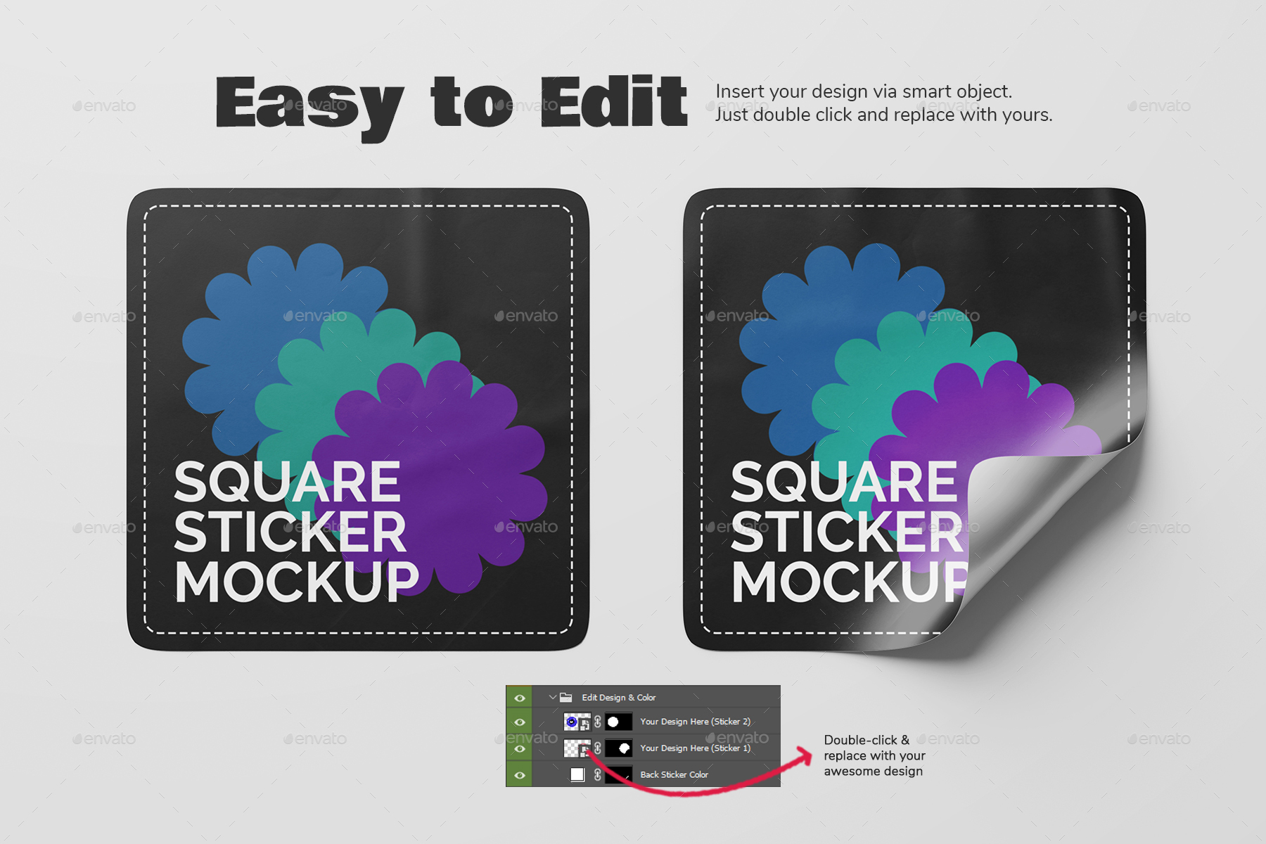 Square Sticker Label Mockup - 9 PSD, Graphics | GraphicRiver