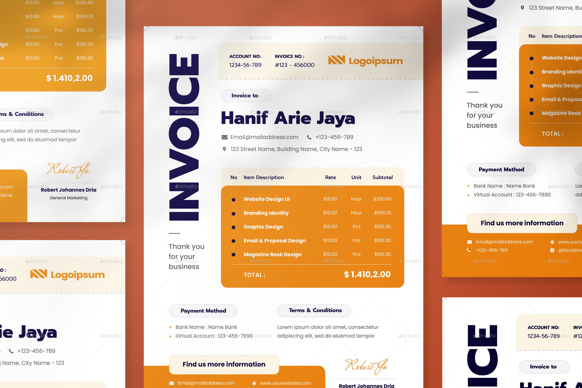 Nex Orbit Vibrant Invoice, Print Templates | GraphicRiver