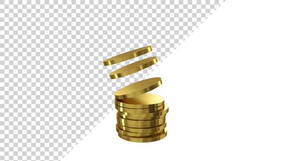 Plain Gold Coins Tower, Motion Graphics | VideoHive