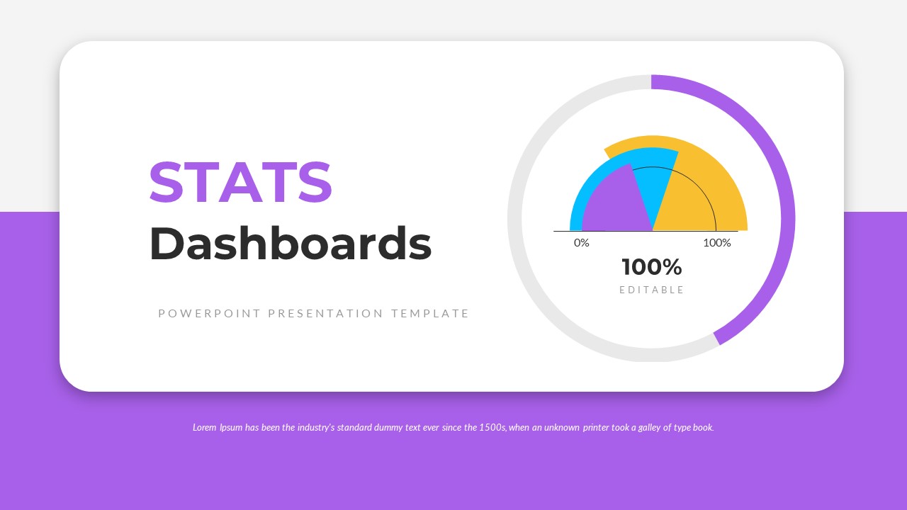 Stats Dashboards PowerPoint Presentation Template, Presentation Templates